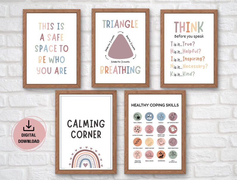 10 Calming Corner Posters Bundle, Printable Calm Down Kit PDF ...