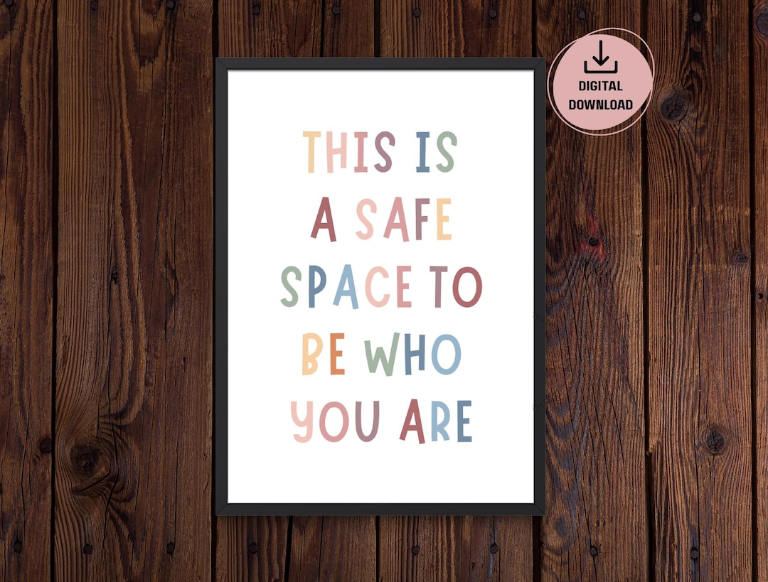 Safe Space Poster | Inclusive Classroom Sign | Calm Corner Printable ...