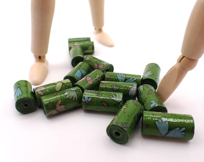 Paper Beads 16 Count Tubular Craft Supplies Jewelry Making LPB106 - Etsy