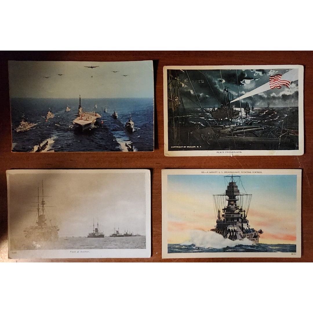 Vintage Post Cards Navy Ships Lot of 4 - Etsy