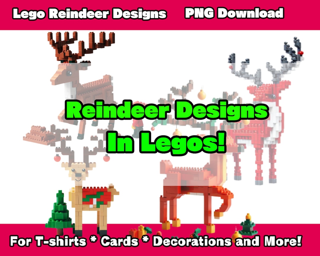 Block Brick Reindeer PNG Designs Christmas Clipart Bundle for - Etsy