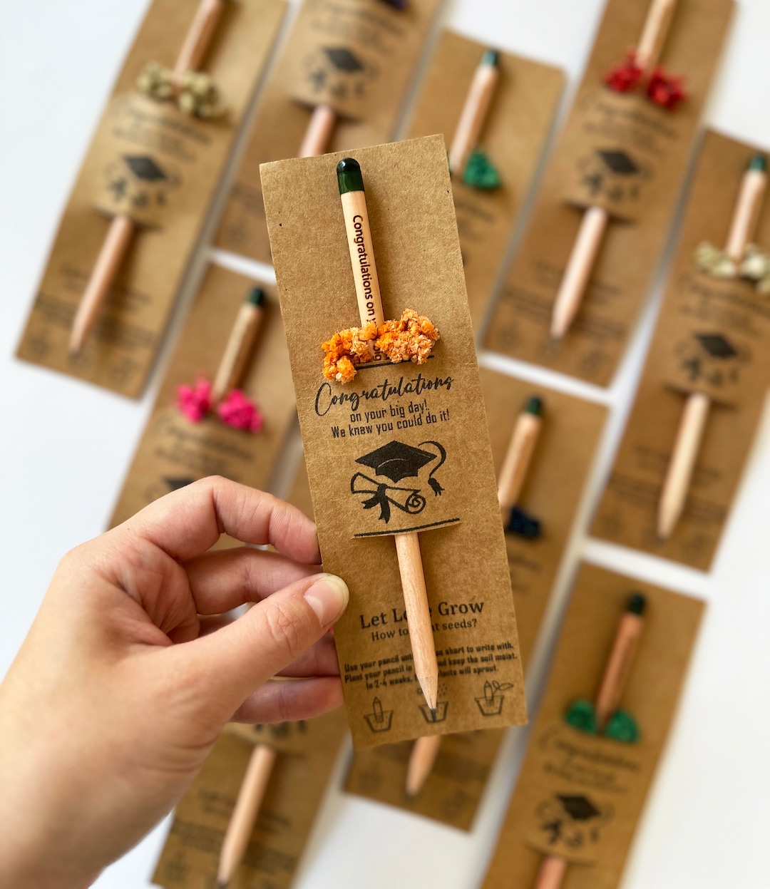 Personalized College Graduation Pencil Gifts, Flower Pencil Favors for ...