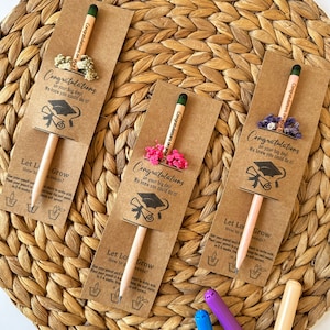 Personalized College Graduation Pencil Gifts, Flower Pencil Favors for ...