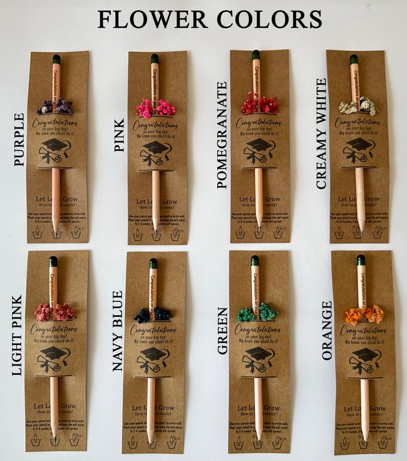 Personalized College Graduation Pencil Gifts Flower Seed - Etsy