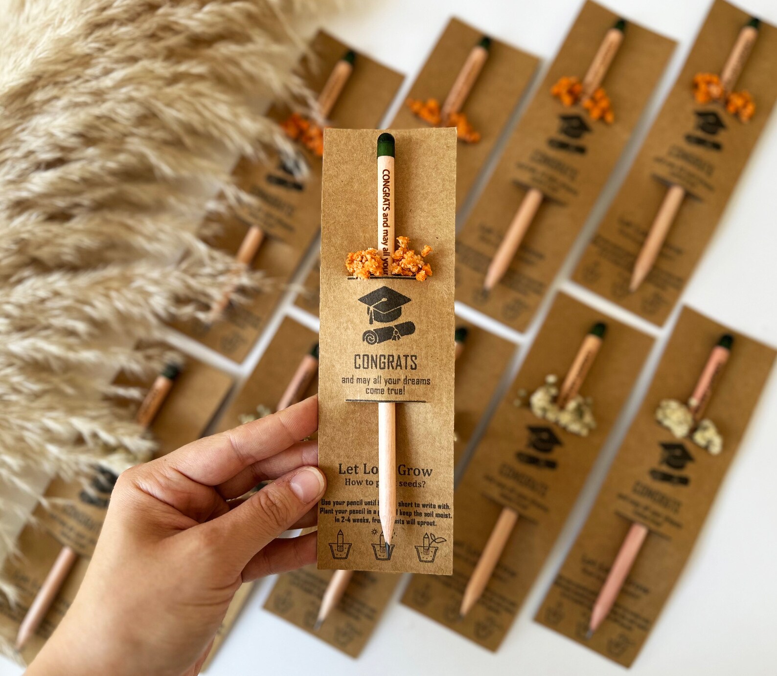 Personalized College Graduation Pencil Gifts Flower Seed - Etsy