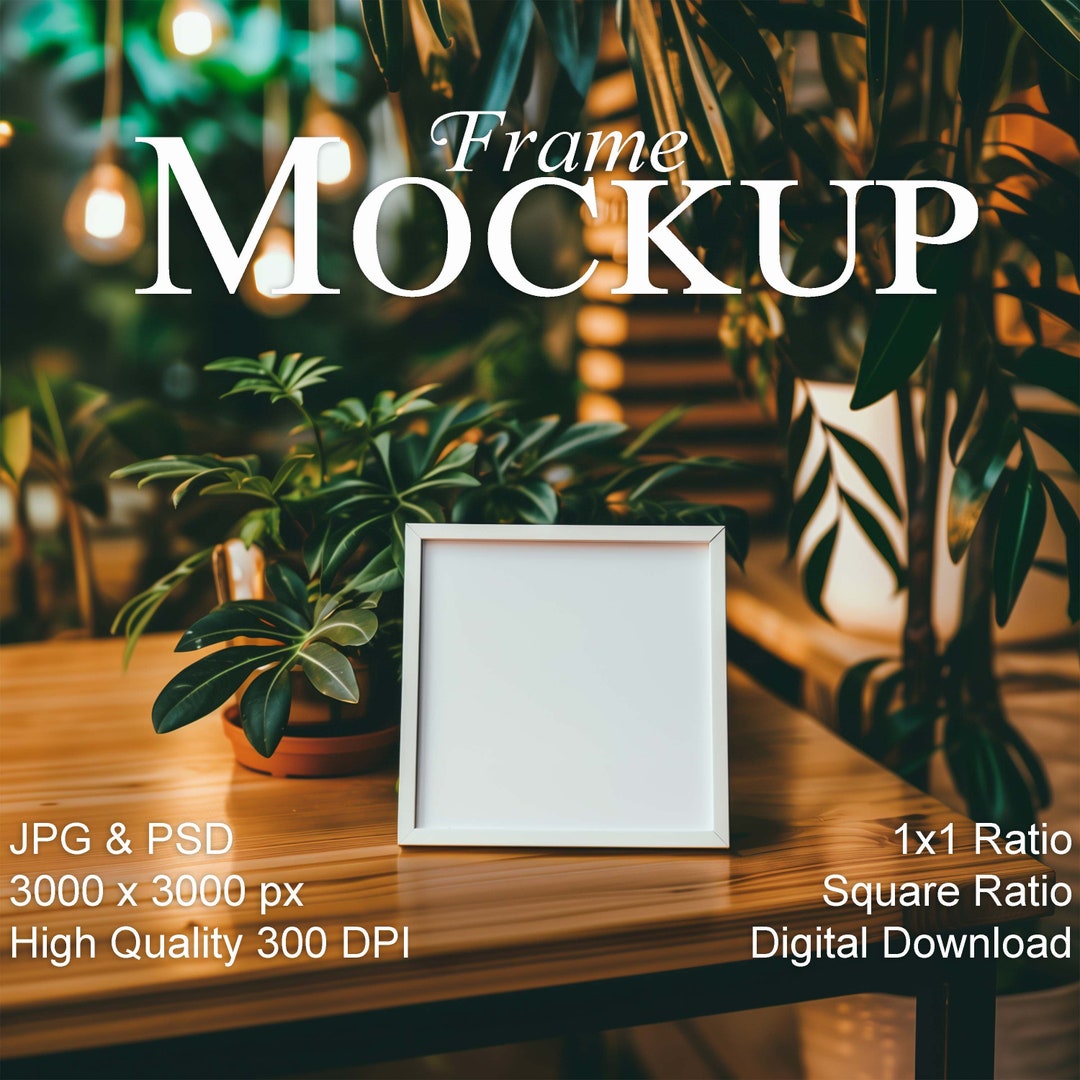 Square Frame Mockup, 1x1 Ratio Mockup, Rustic Contemporary Boho ...