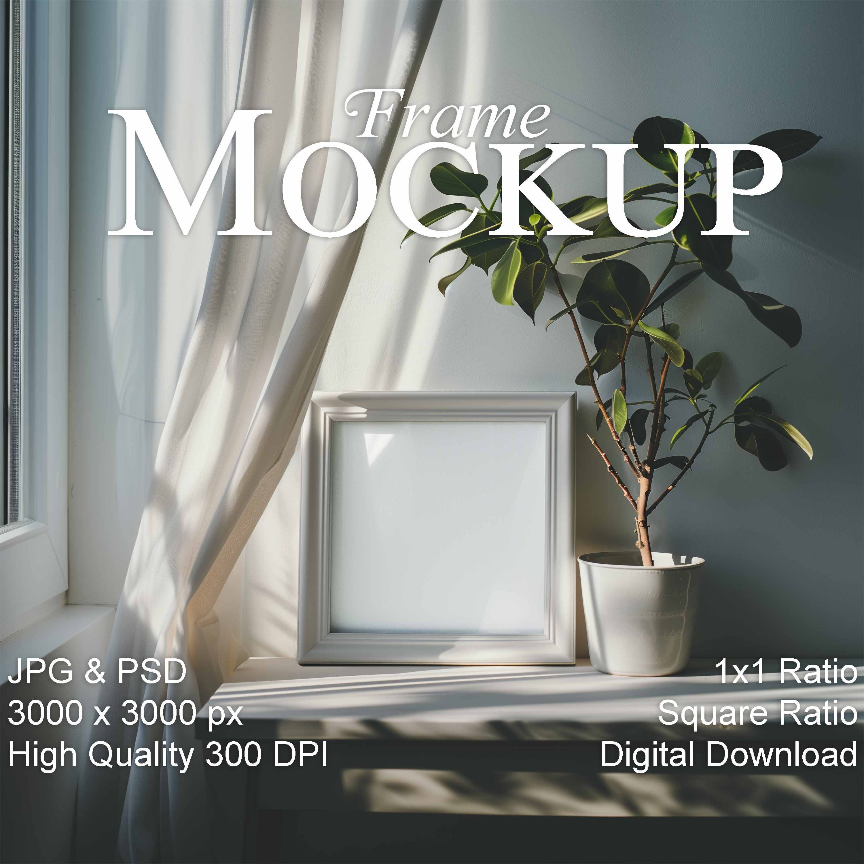 Square Frame Mockup, 1x1 Ratio Mockup, Stylish Contemporary Boho ...