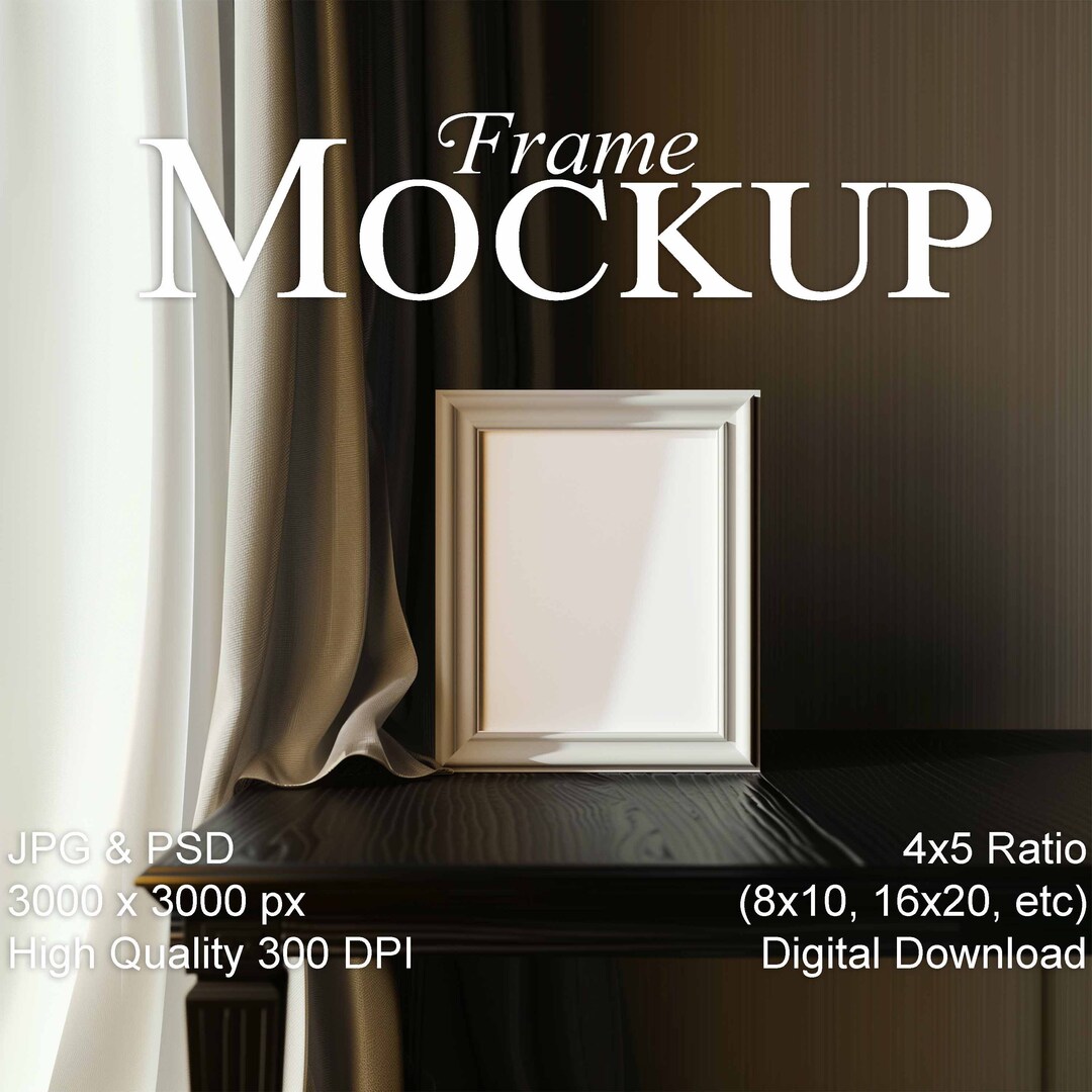 Frame Mockup, 4x5 Ratio Vertical Mockup, Stylish Contemporary Interior ...