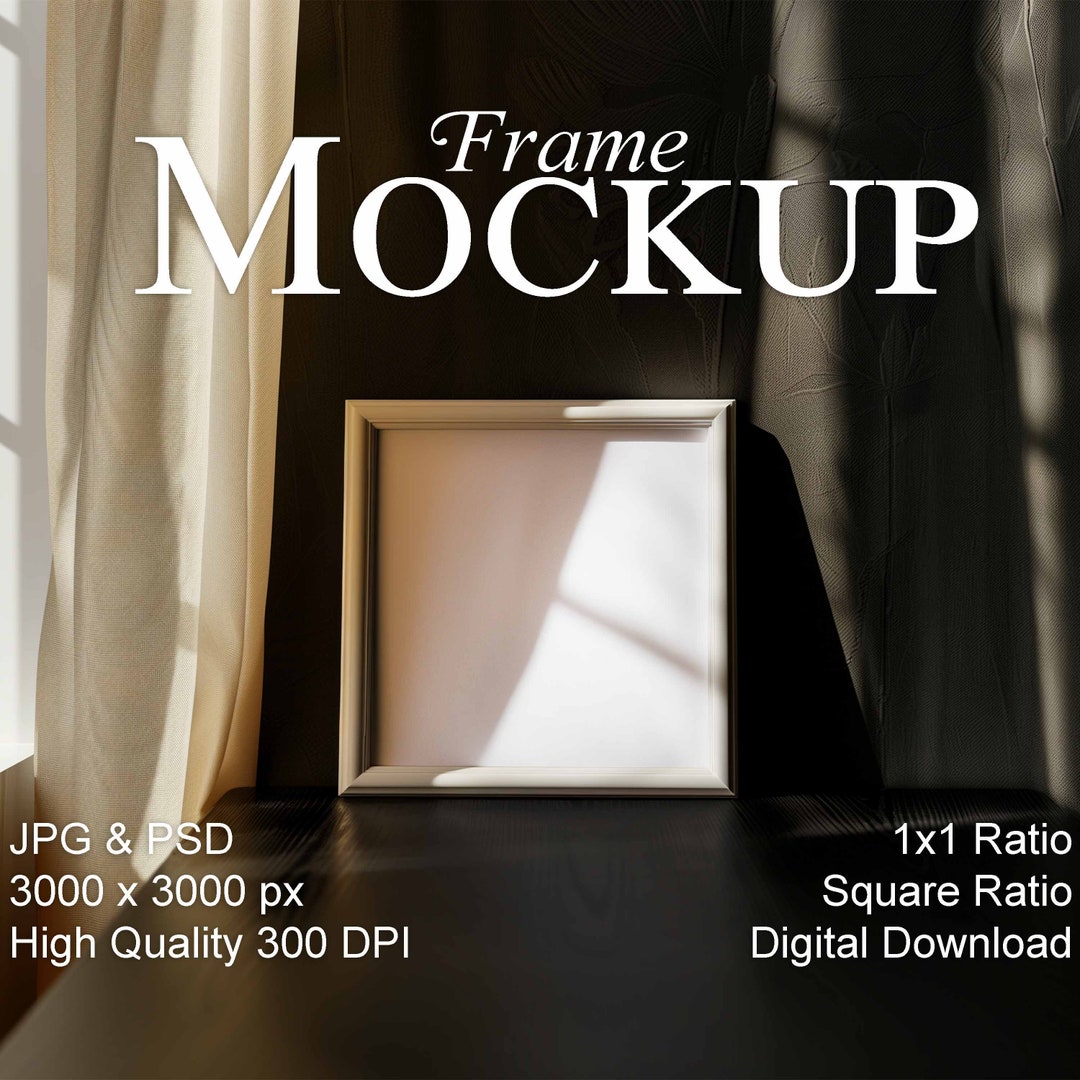Square Frame Mockup, 1x1 Ratio Mockup, Stylish Contemporary Interior ...