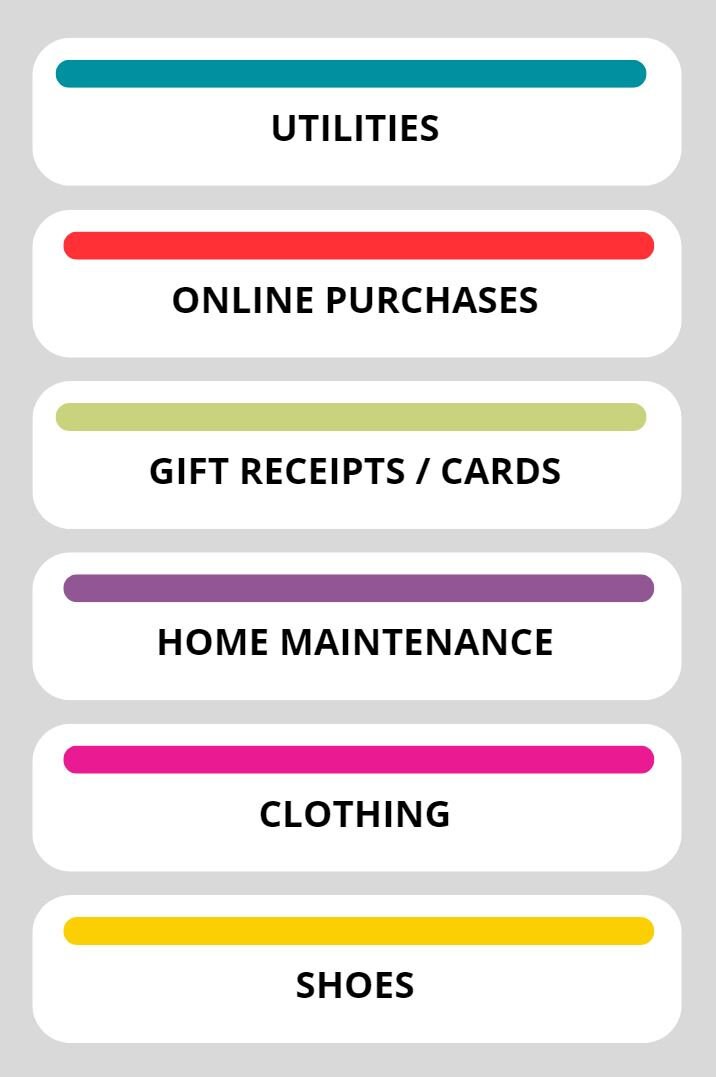 Receipt Organizer Labels for Folders / Dividers / Tabs - Etsy