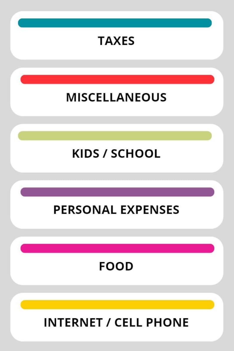 Receipt Organizer Labels for Folders / Dividers / Tabs - Etsy