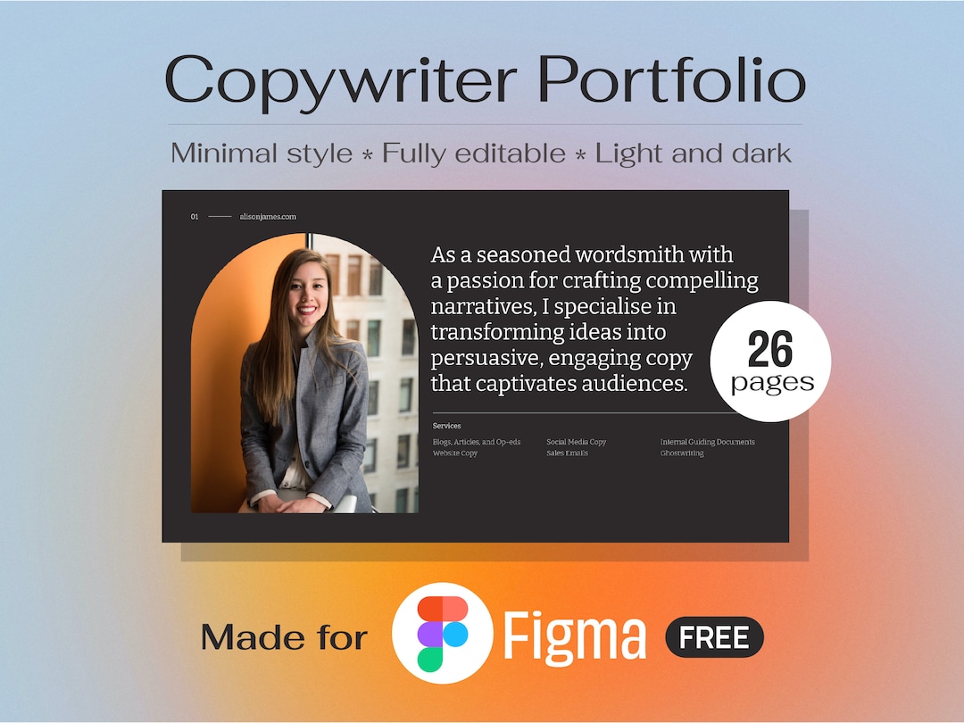 Copywriter Portfolio Template > Figma Modern Minimal Copywriter ...