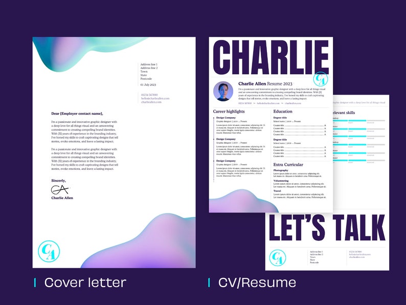 Designer CV Resume Template Canva Design Curriculum Vitae Template ...