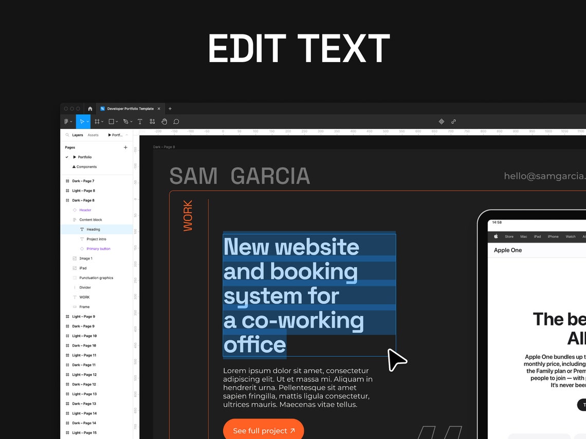 Modern Front-end Developer Portfolio Template for Figma (digital ...