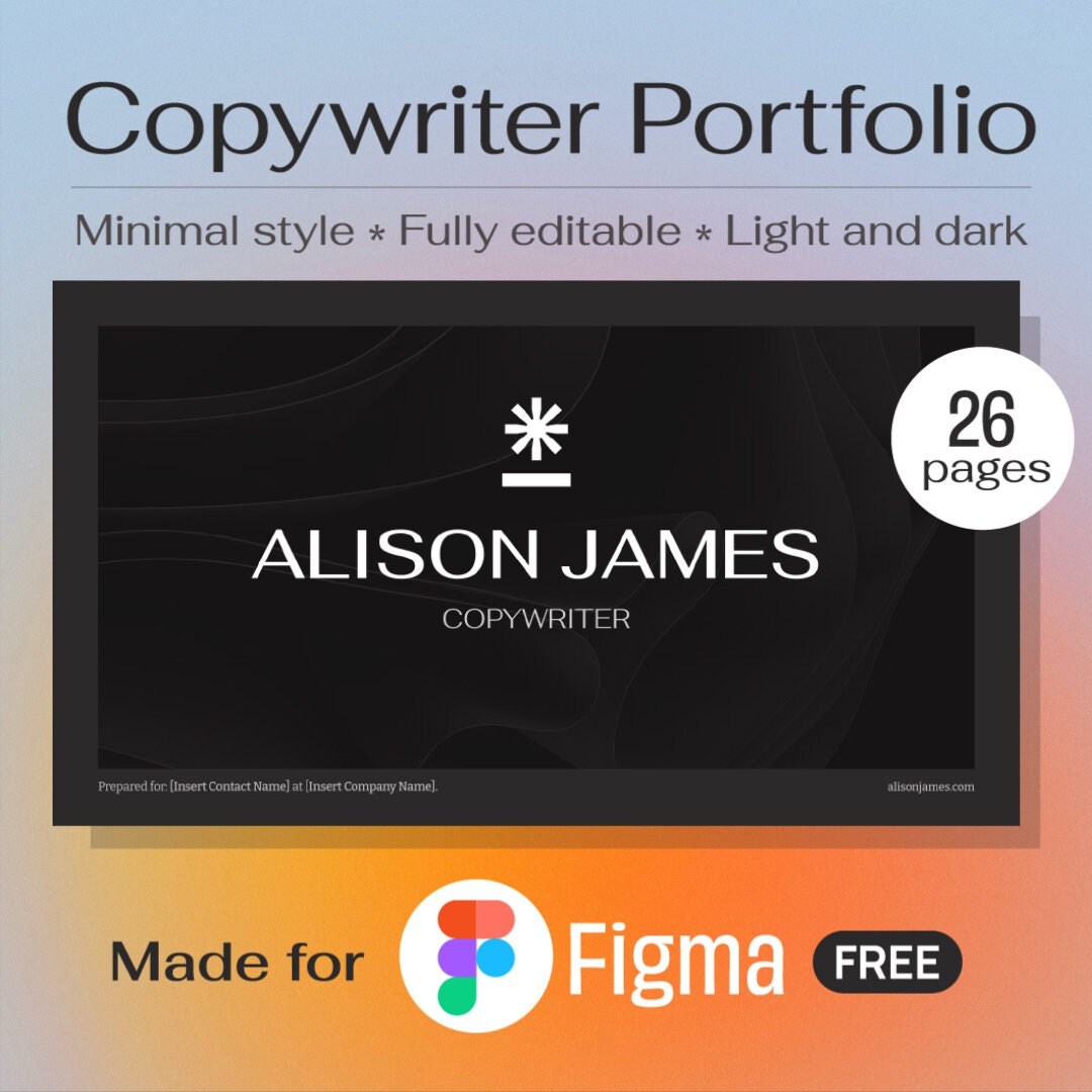 Copywriter Portfolio Template > Figma Modern Minimal Copywriter ...