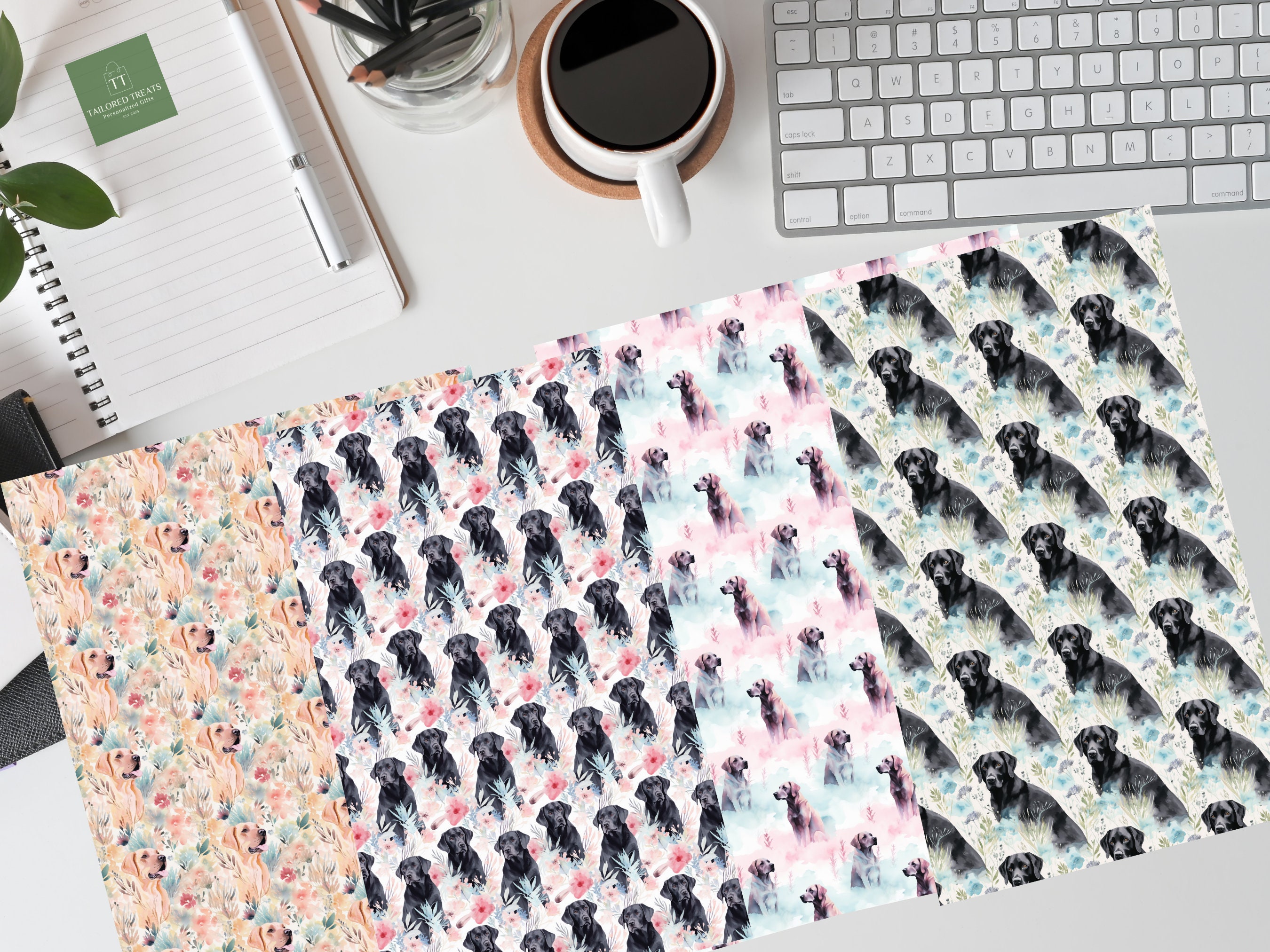 Labrador Paper Pack, Dog Digital Papers, Dog Scrapbook Papers, Dog ...