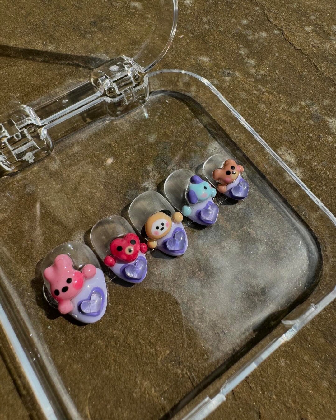 Press on Nails , BT21 , Kawaii , 3D Press on Nails , Cute, Bear , Nail ...