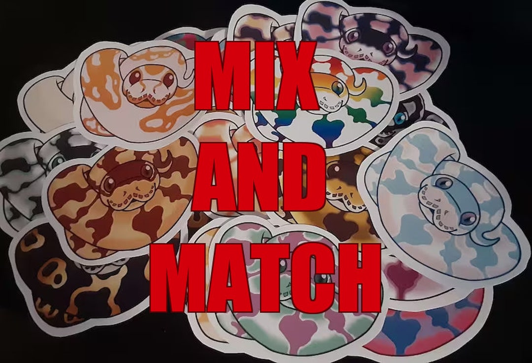 Ball Python Stickers Mix and Match Set of 3: Pride Month, Natural ...