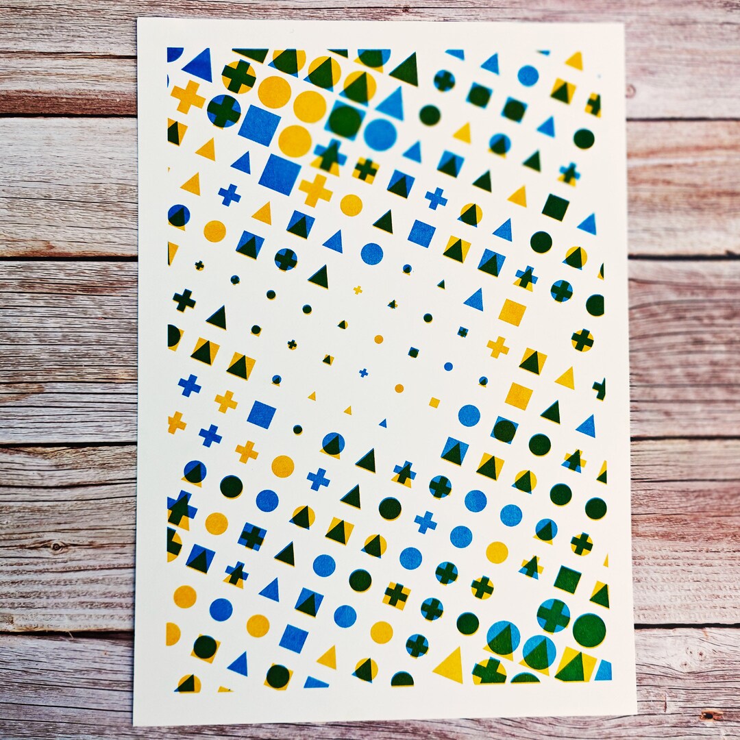 Abstract A3 Creative Coding Riso Print Geometric Wall Art Risography ...