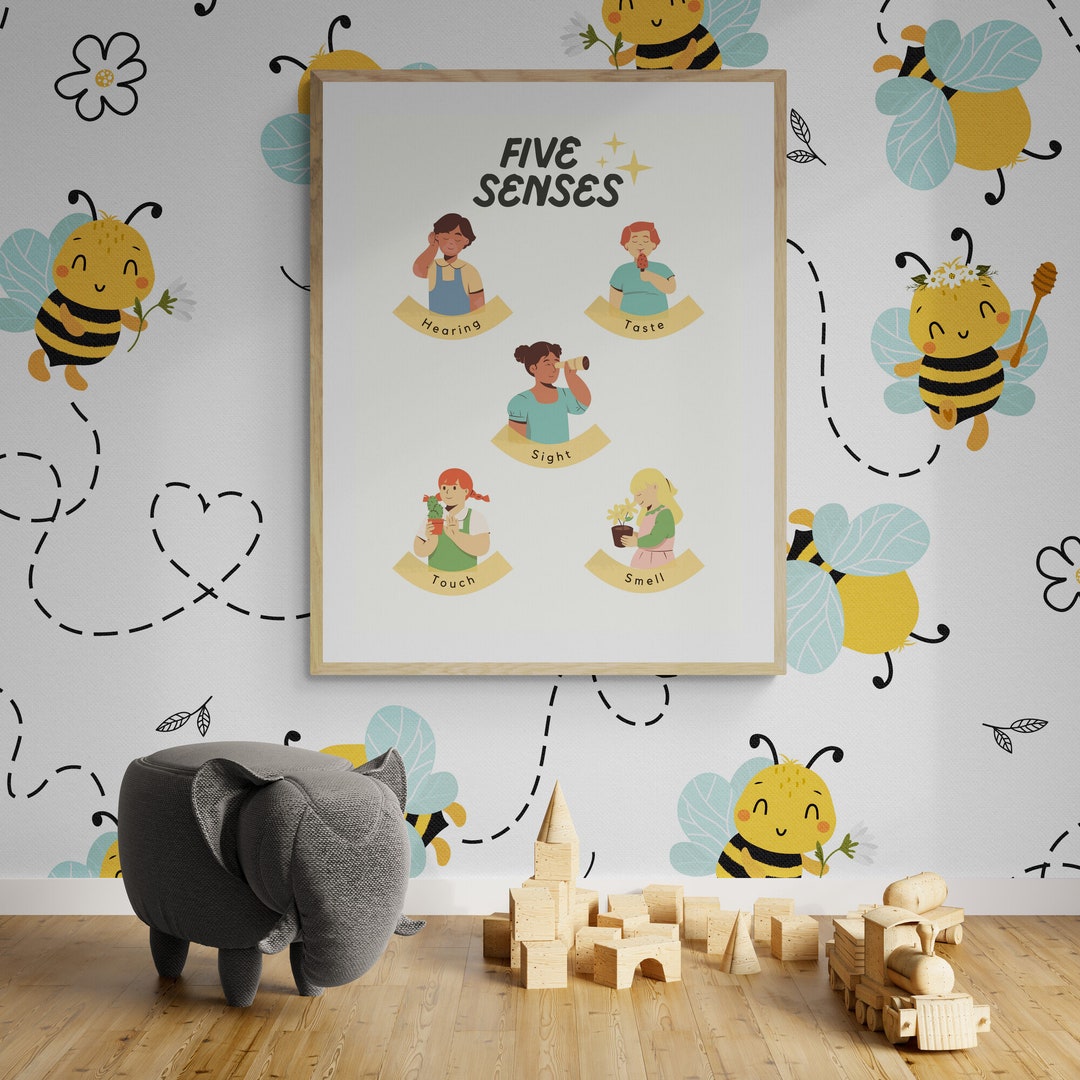 Exploring the Five Senses Poster: Vivid Illustrations of Sight, Sound ...