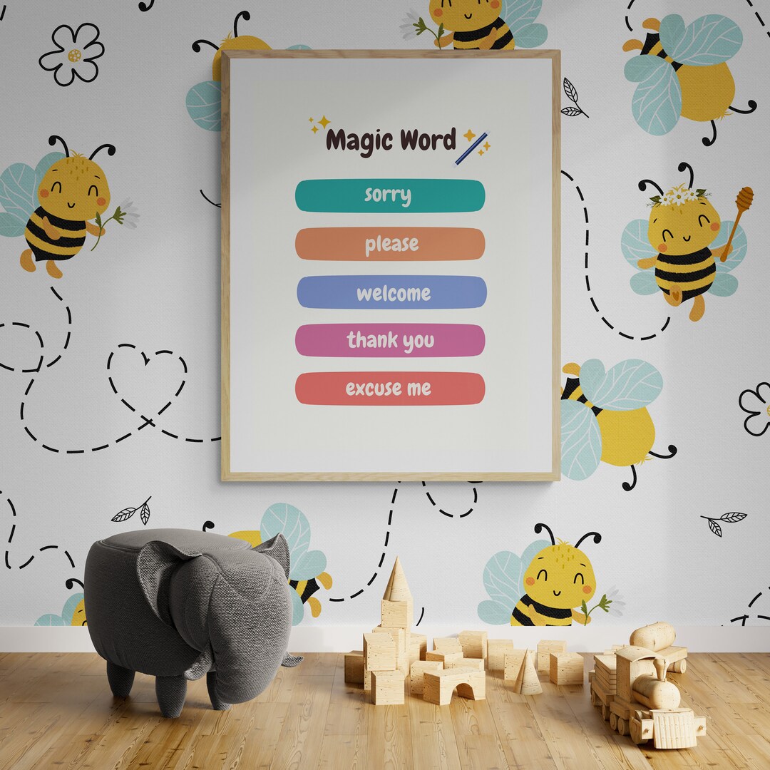 Magic Words Poster: Highlighting 'sorry, Please, Welcome, Thank You ...