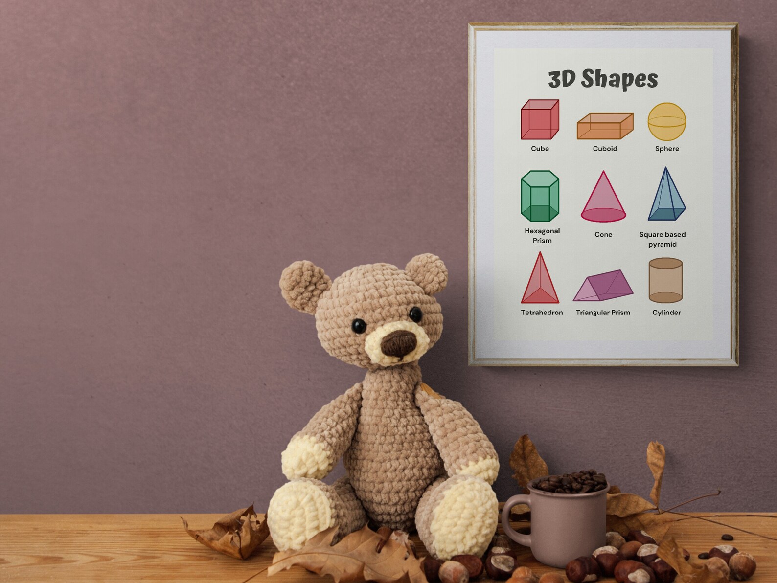 3D Shapes Poster for Kids: Interactive Visual Guide With - Etsy