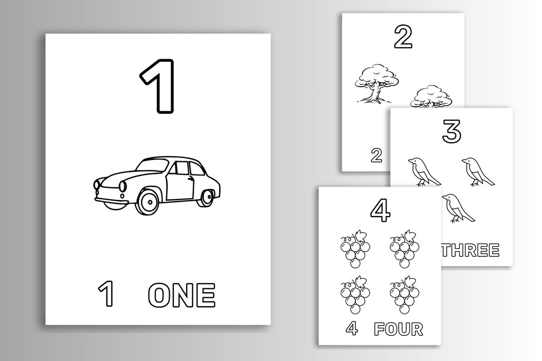 10 Numbers Coloring Pages, Coloring Number, Preschool Activities, Kids ...