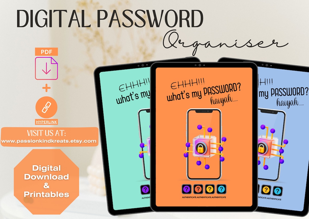 Digital Password Organiser|android Password Keeper|ipad Password ...