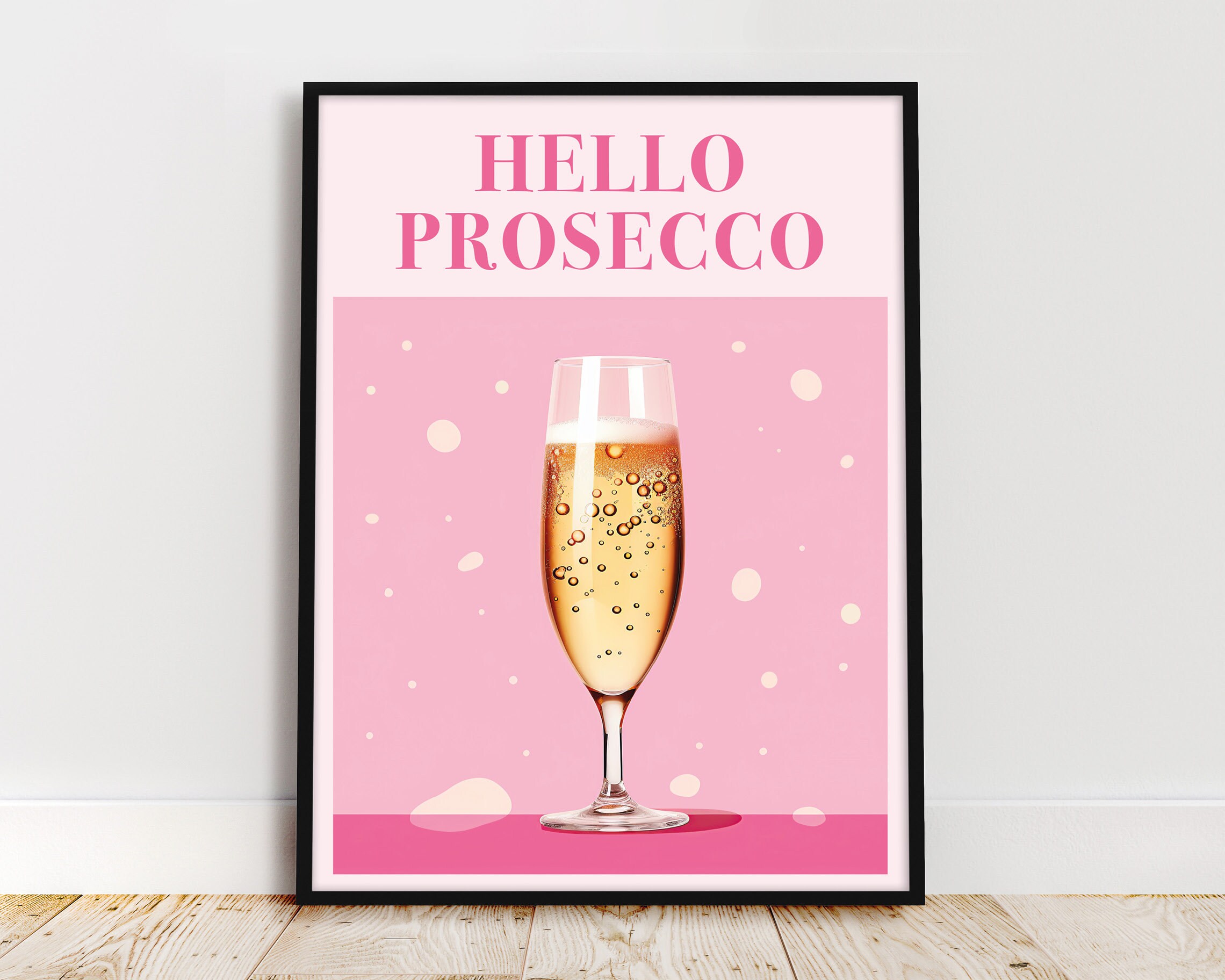 Prosecco Wall Art, Digital Printable Art, Cocktail Print, Wall Decor ...