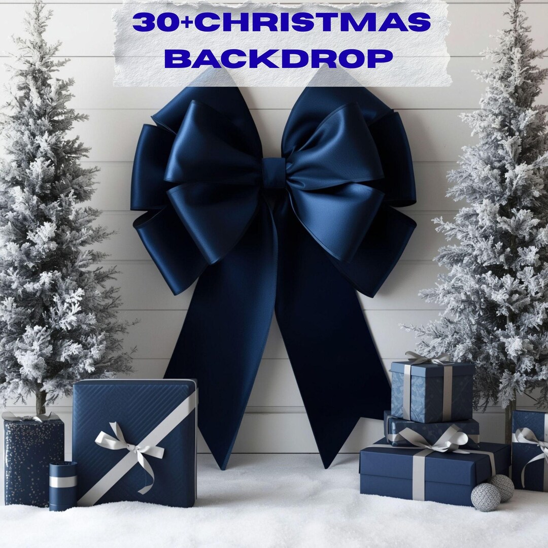 Navy Blue Christmas Backdrop Bundle | Winter Holiday Photography ...