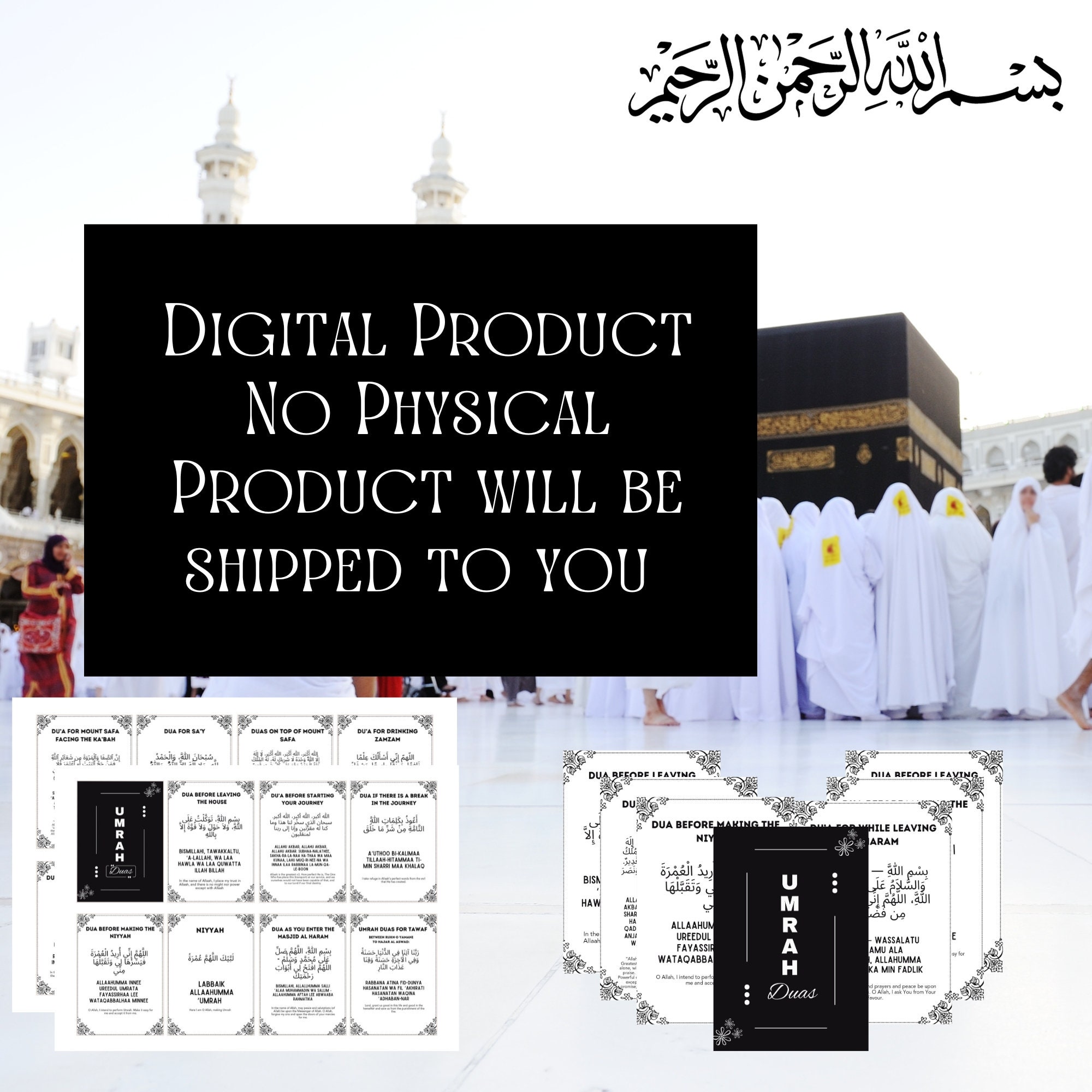 Premium Umrah Dua Printable Umrah Black Cards Umrah Guide - Etsy