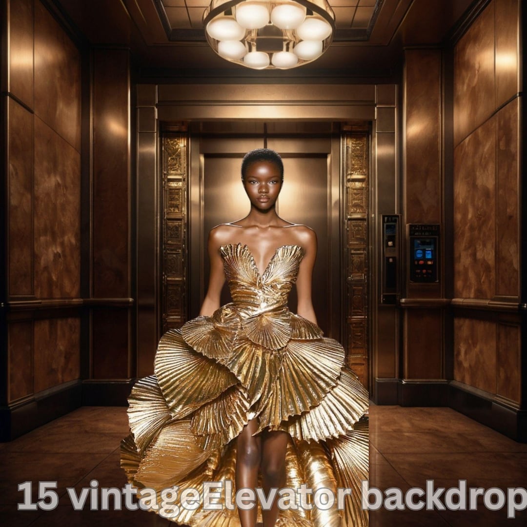 Vintage Elevator Digital Backdrop: Art Deco Photography Overlay (JPEG ...