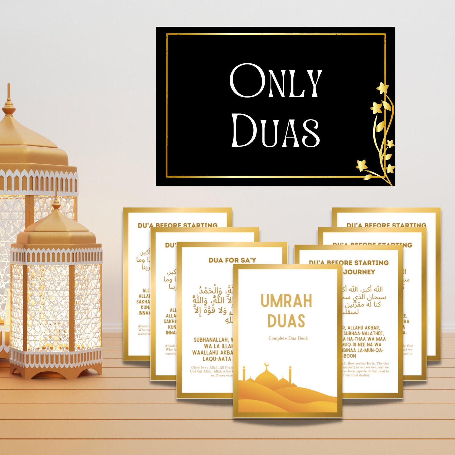 Golden Umrah Dua Printable, Umrah Cards, Dua Cards Printable, Umrah ...