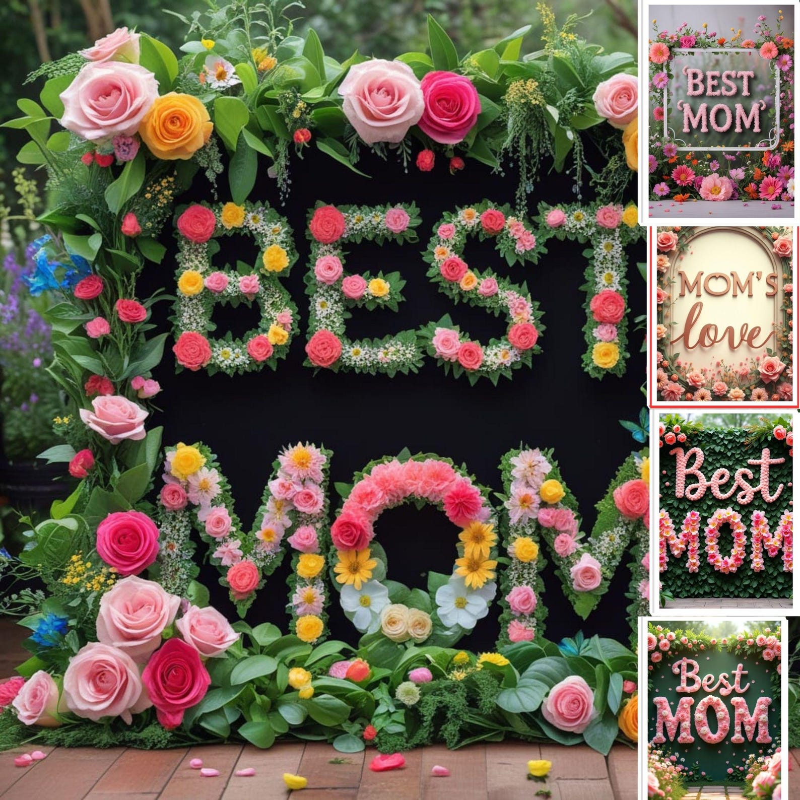 20 Floral Best Mom Backdrops | Mother's Day Backdrop Bundle | Printable ...