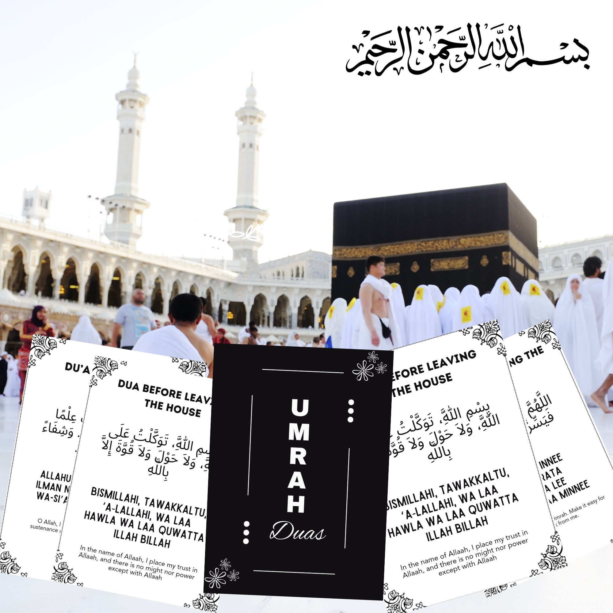Premium Umrah Dua Printable Umrah Black Cards Umrah Guide - Etsy