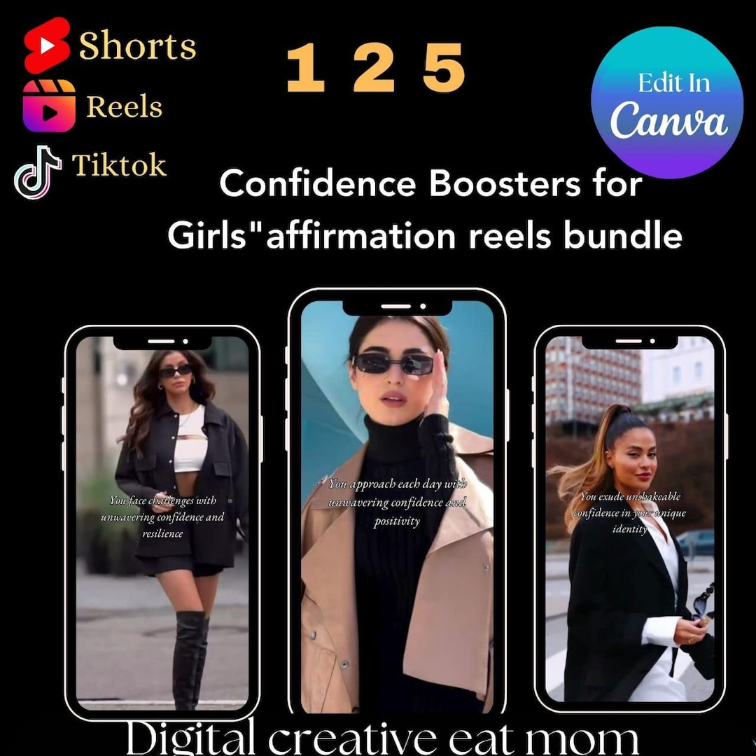 125 Confidence Affirmation for Girls Reels Bundle, Instagram Story ...