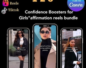 120 Girly Confidence Affirmation Video Reels Bundle, Instagram Story, Youtube Shorts, Tiktok ...