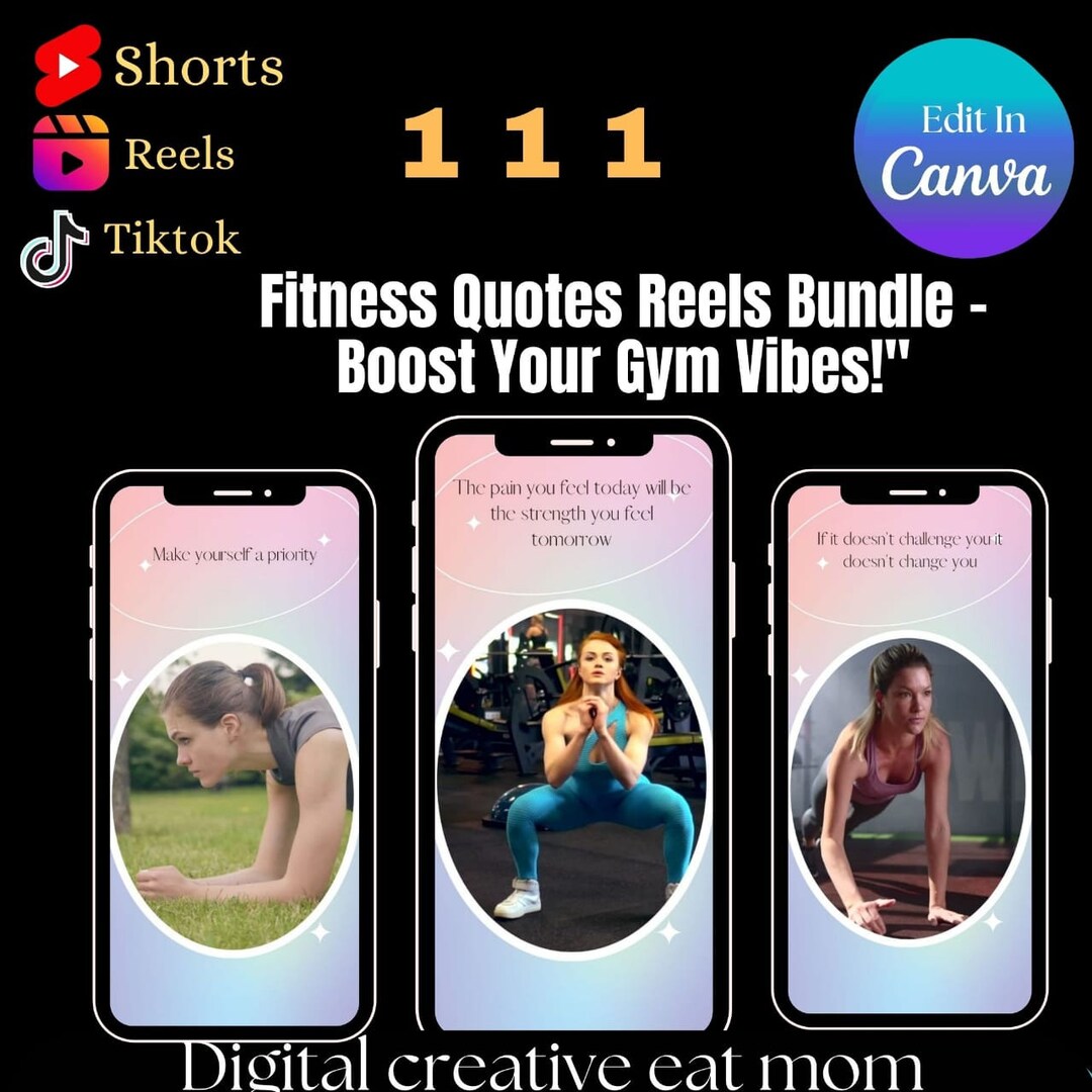 111 Gym Vibes Quotes Video Reels Bundle Instagram Story, Tiktok ...