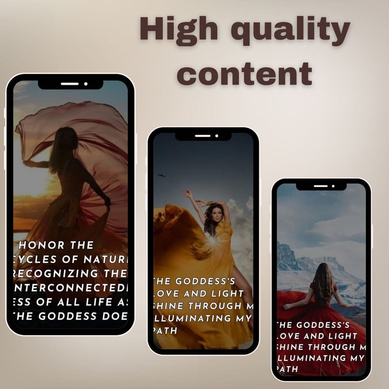 120 Goddess Lady Affirmations IG Story Bundle Pinterest Pins Instagram Stories, Canva Editable ...