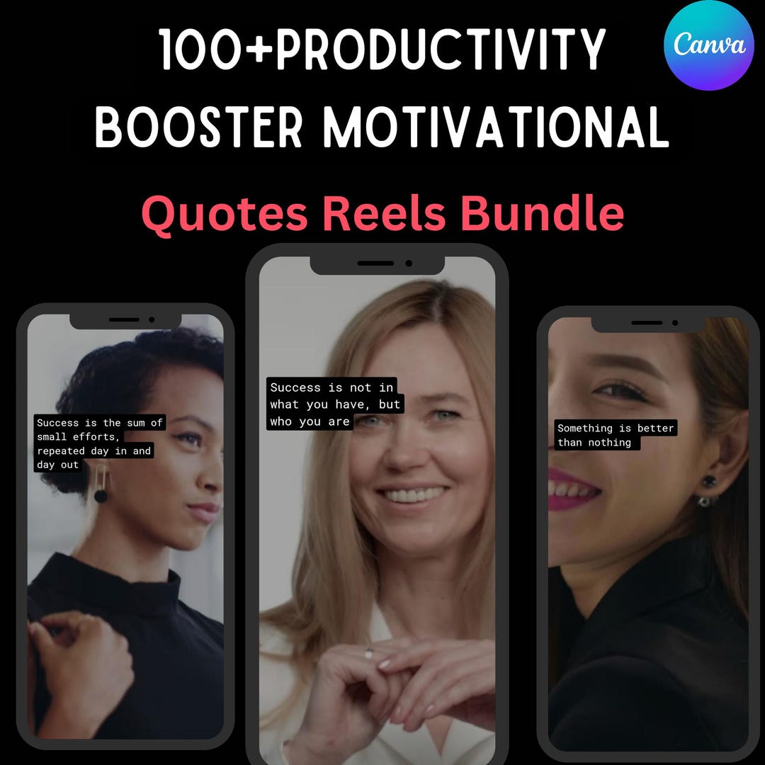 Motivational Quote Video Reels: Canva Templates for Instagram, Tiktok ...