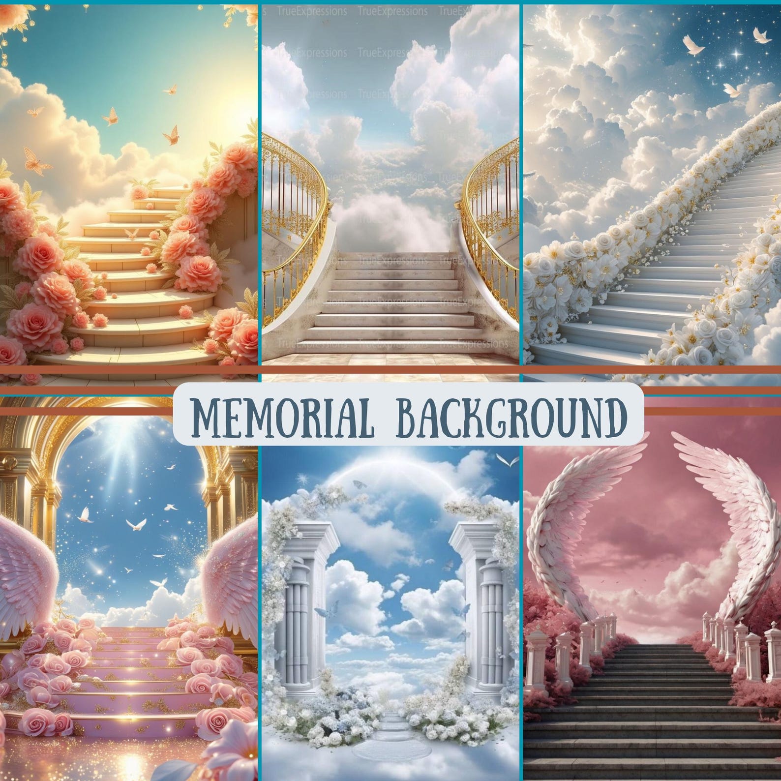 60+ Heaven Background Bundle, Blue Sunset Memorial in Loving Memory ...