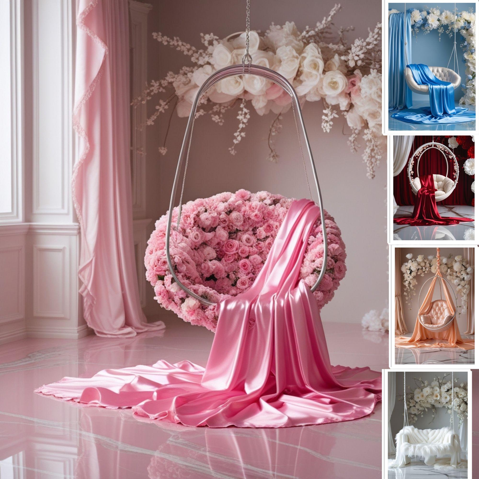 40 FLORAL SWING CHAIR Backdrop Digital Backdrops Overlay Maternity ...