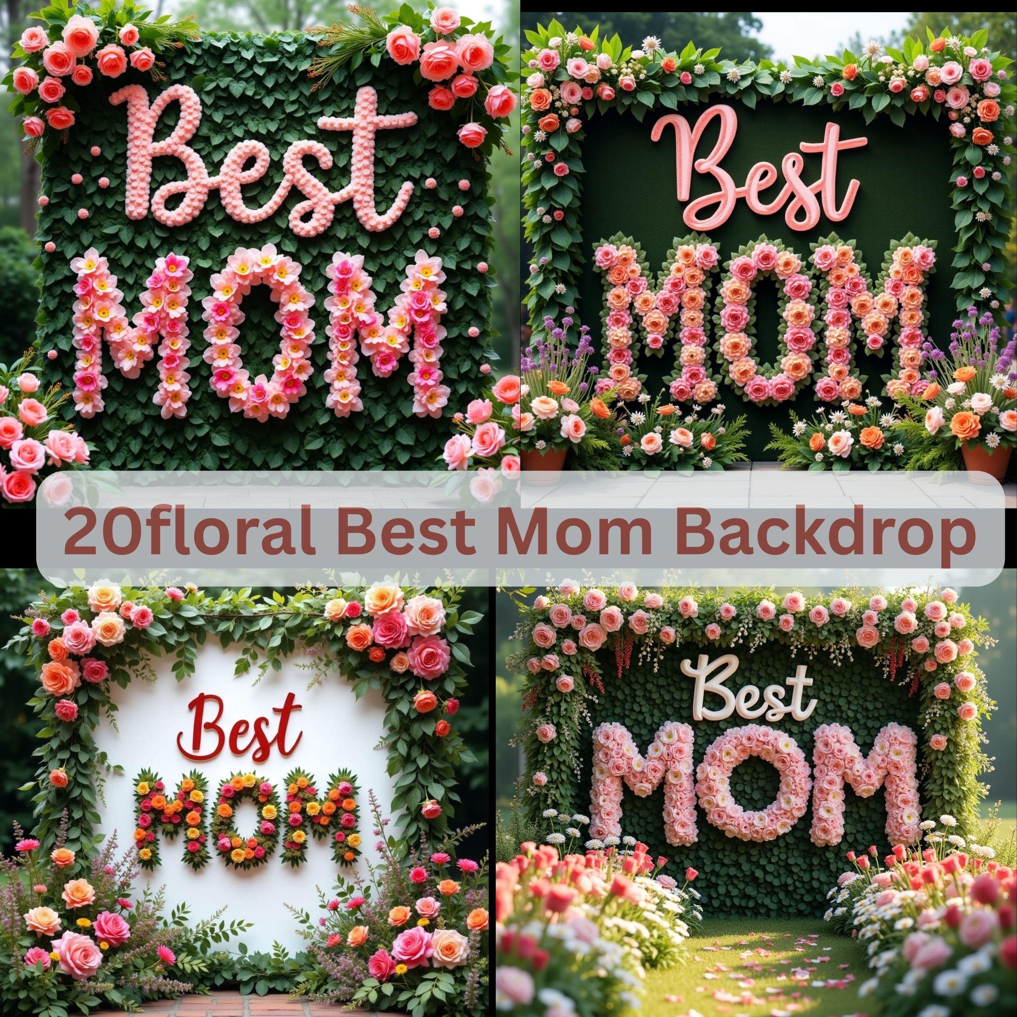 20 Floral Best Mom Backdrops | Mother's Day Backdrop Bundle | Printable ...
