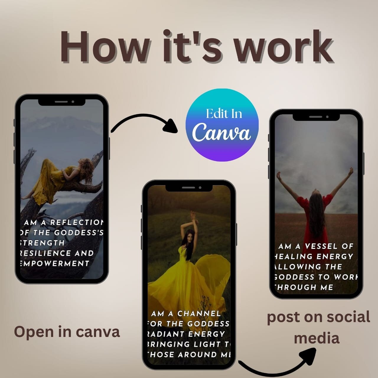 120 Goddess Lady Affirmations IG Story Bundle Pinterest Pins Instagram ...