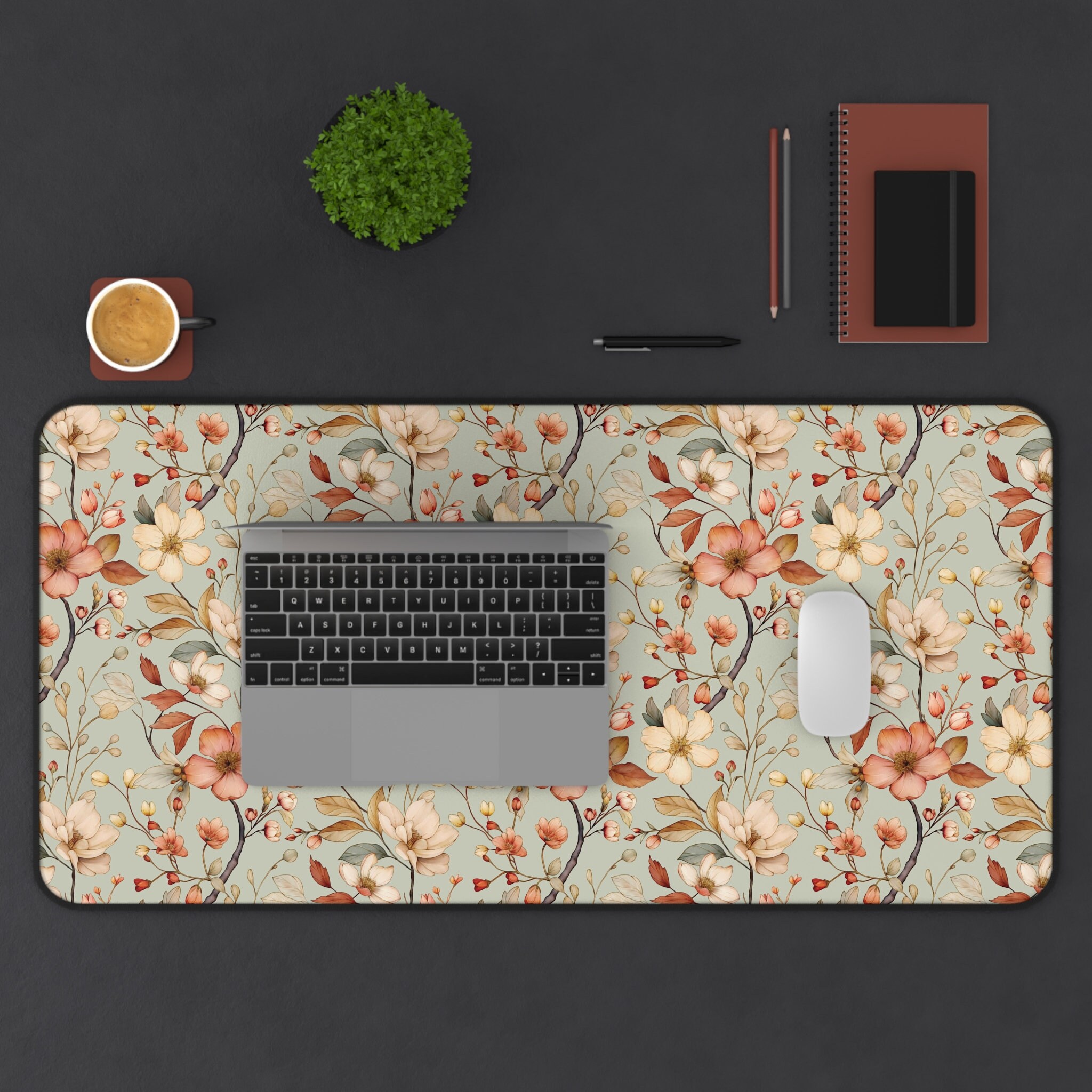 Floral Cottagecore Mat, Floral Desk Mat, Vintage Desk Mat, Wildflower ...