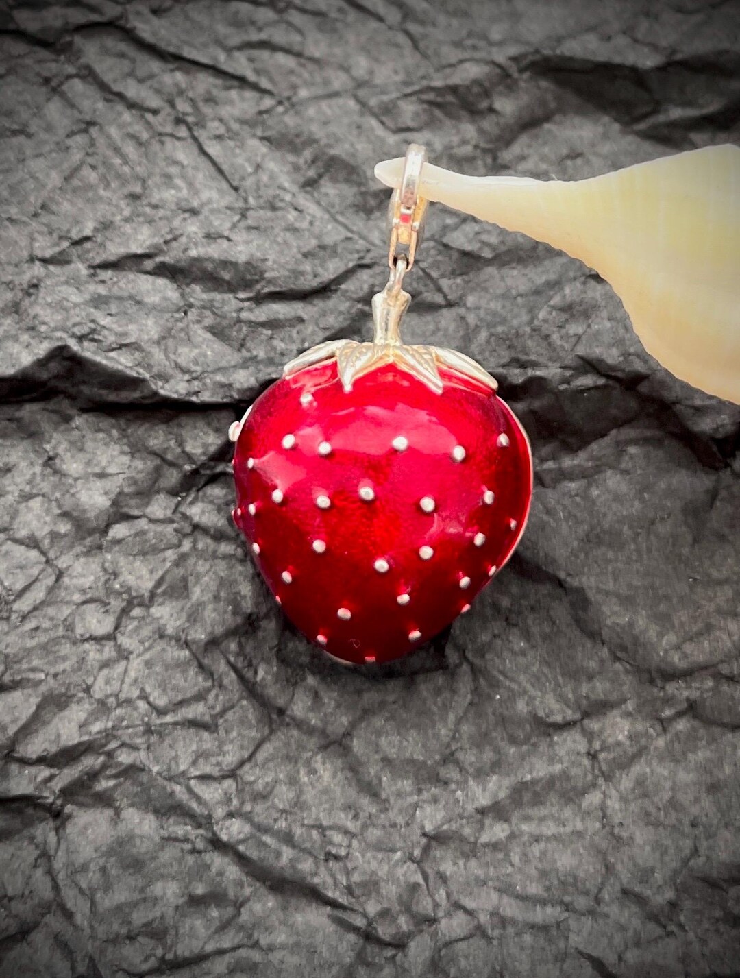 Thomas Sabo Large Strawberry Locket Pendant: Sterling Silver Red Enamel ...