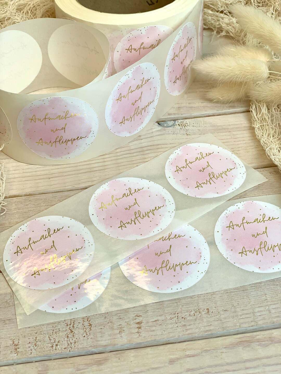 Flip Open and Freak Stickers With Gold Effect , Gift Stickers , Packing ...