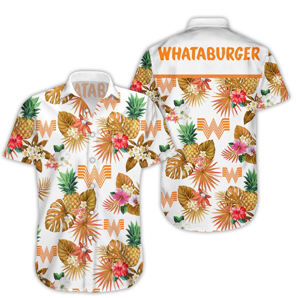Whataburger Tropical Flower Aloha Hawaiian Shirts sold by Somalia Hot ...
