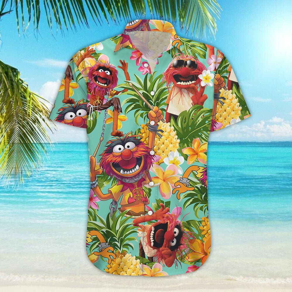 Muppet Hawaiian Shirt - Funny Muppet Animal With Tropical Pineapple ...