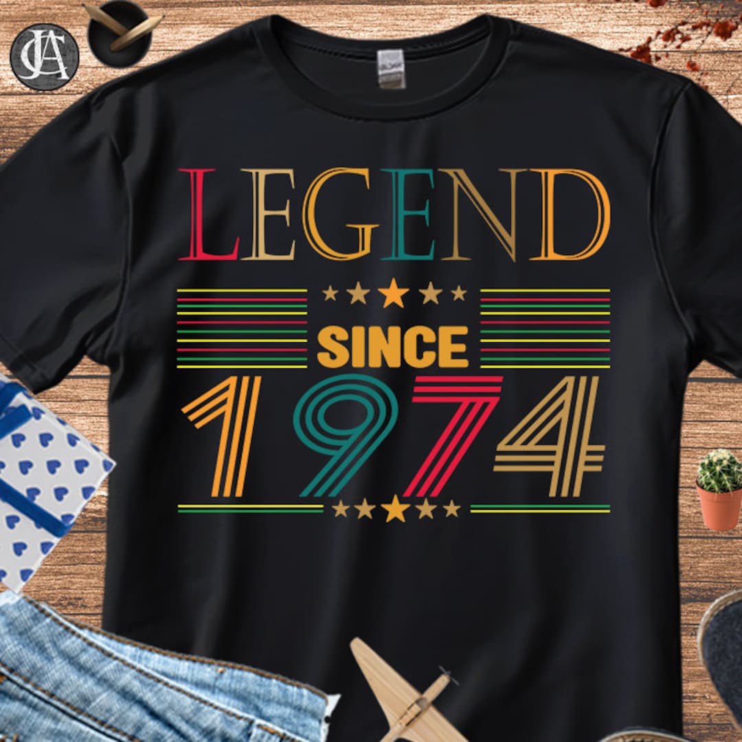 Legend Since 1974 T Shirt, 50th Birthday Gift Shirt, 50 Year Old Boys ...